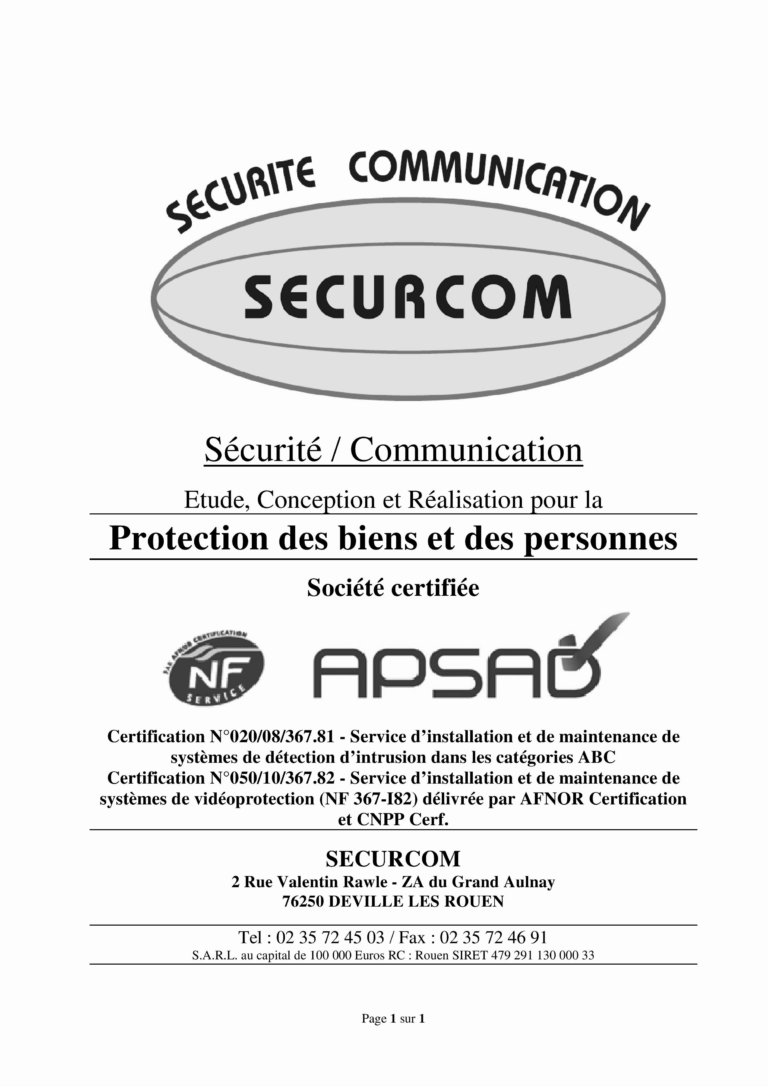 Vidéo protection – Securcom
